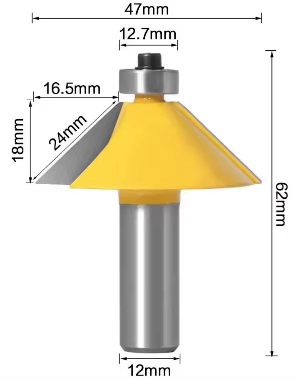 Fraise à chanfreiner queue de 12 | Fraise Défonceuse